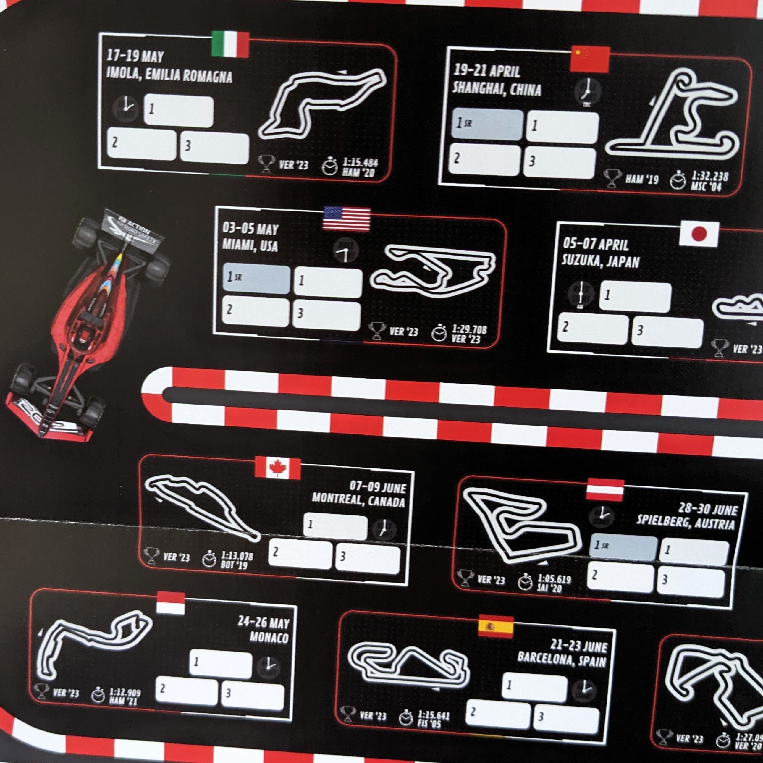 Formula 1 2024 Season A3 Wallchart Poster F1 Race Calendar ...