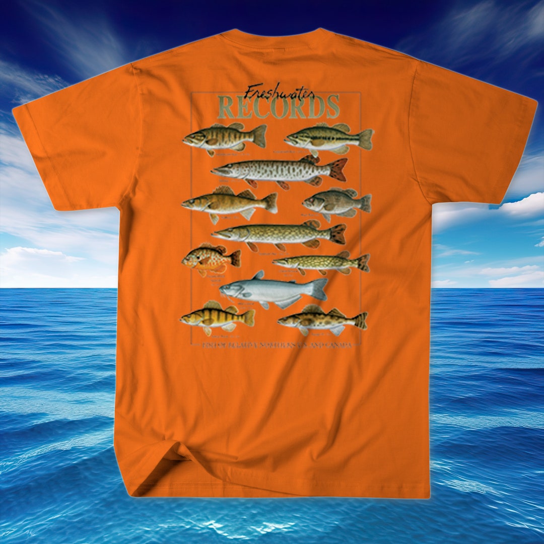 Reel Monster© Freshwater Records Tshirt Fish of US and Northern Canada ...