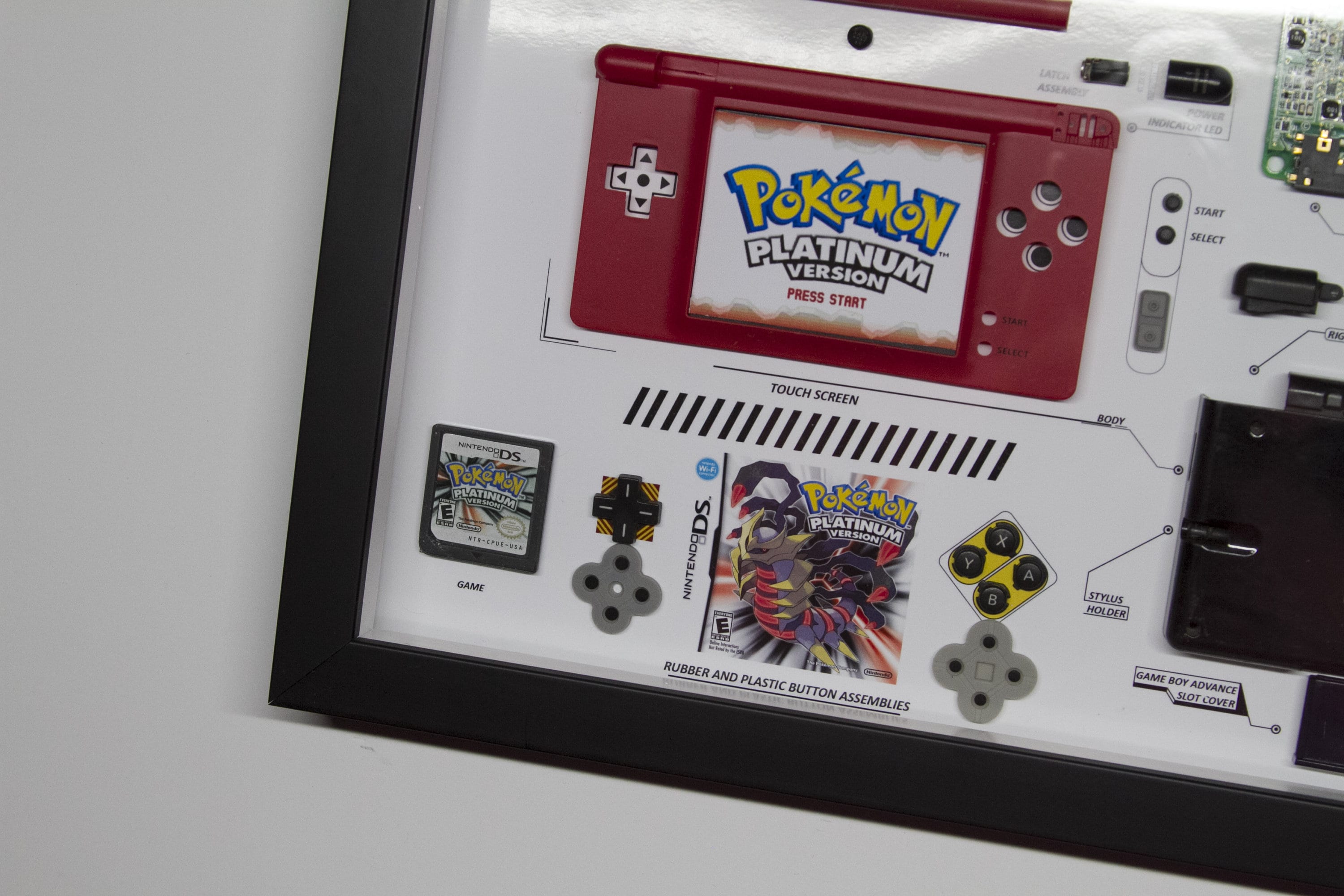 Framed Nintendo DS Lite NDSL Pokemon Disassembled Game Console Tear ...