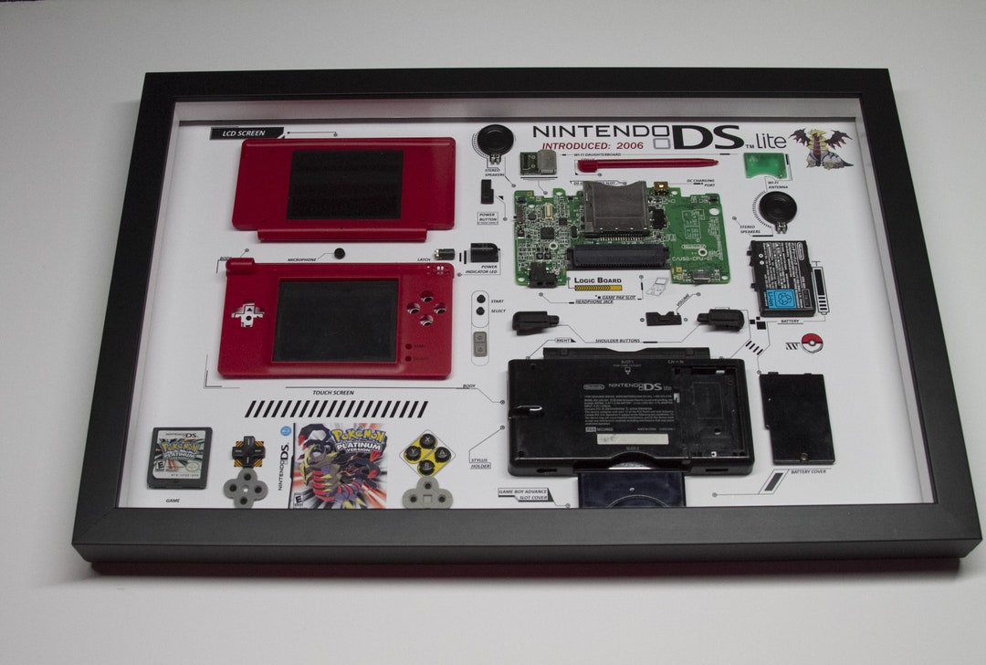 Framed Nintendo DS Lite NDSL Pokemon Disassembled Game Console Tear ...