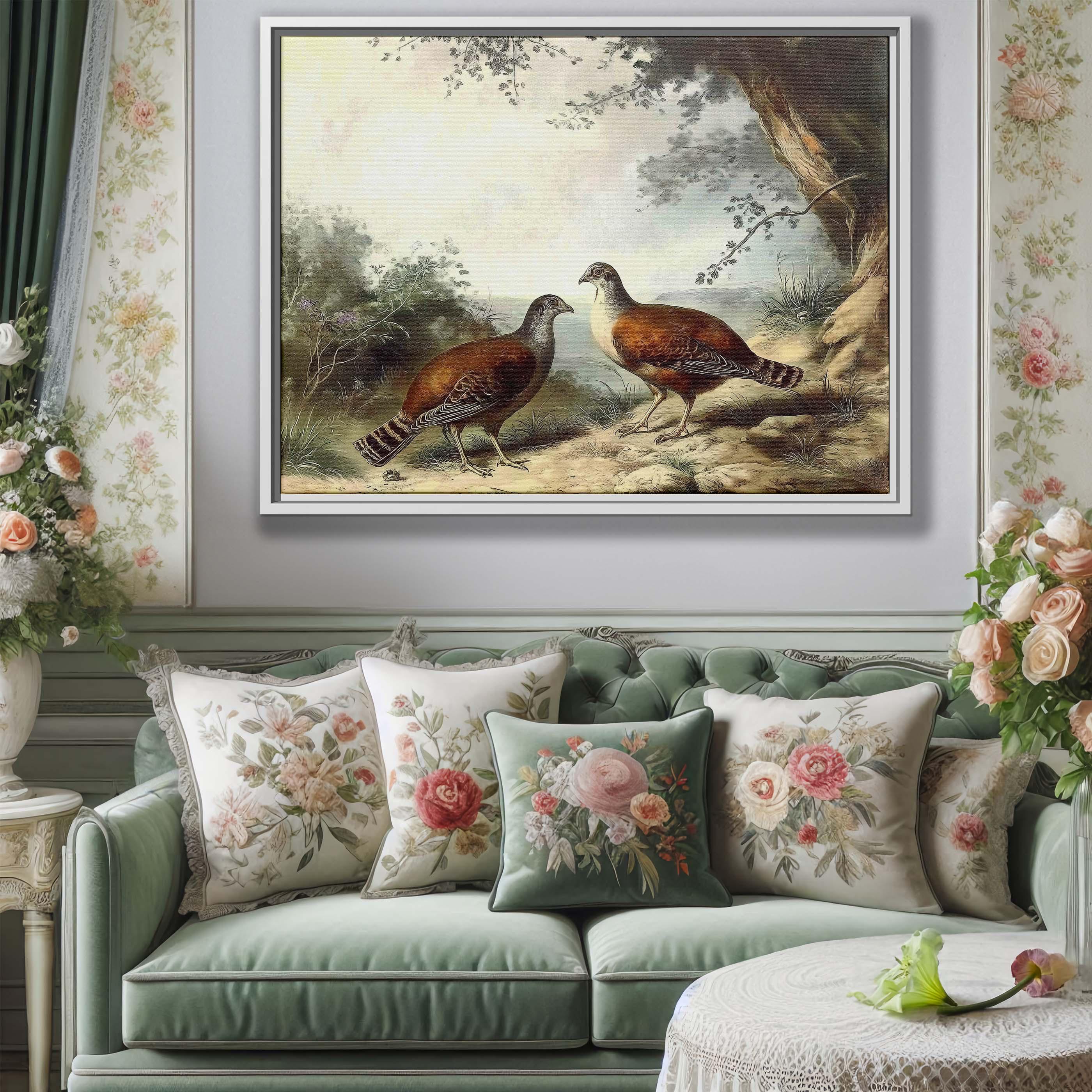 Vintage Pheasant Bird Wall Art Nature Canvas Print Wildlife Painting ...
