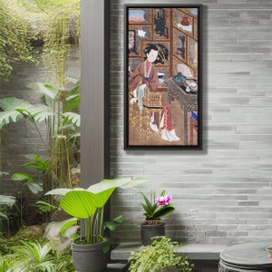 Chinese Painting Court Lady Antiquities Room Wall Art Decor Canvas ...