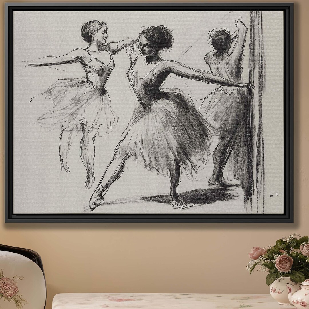 Ballet Dancers Sketch | Graceful Black and White Dance Drawing ...