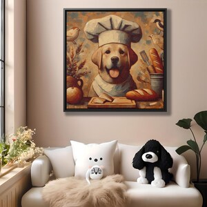 Lab Labrador Dog Baker Portrait Artwork Canvas Print Wall Art Kitchen ...