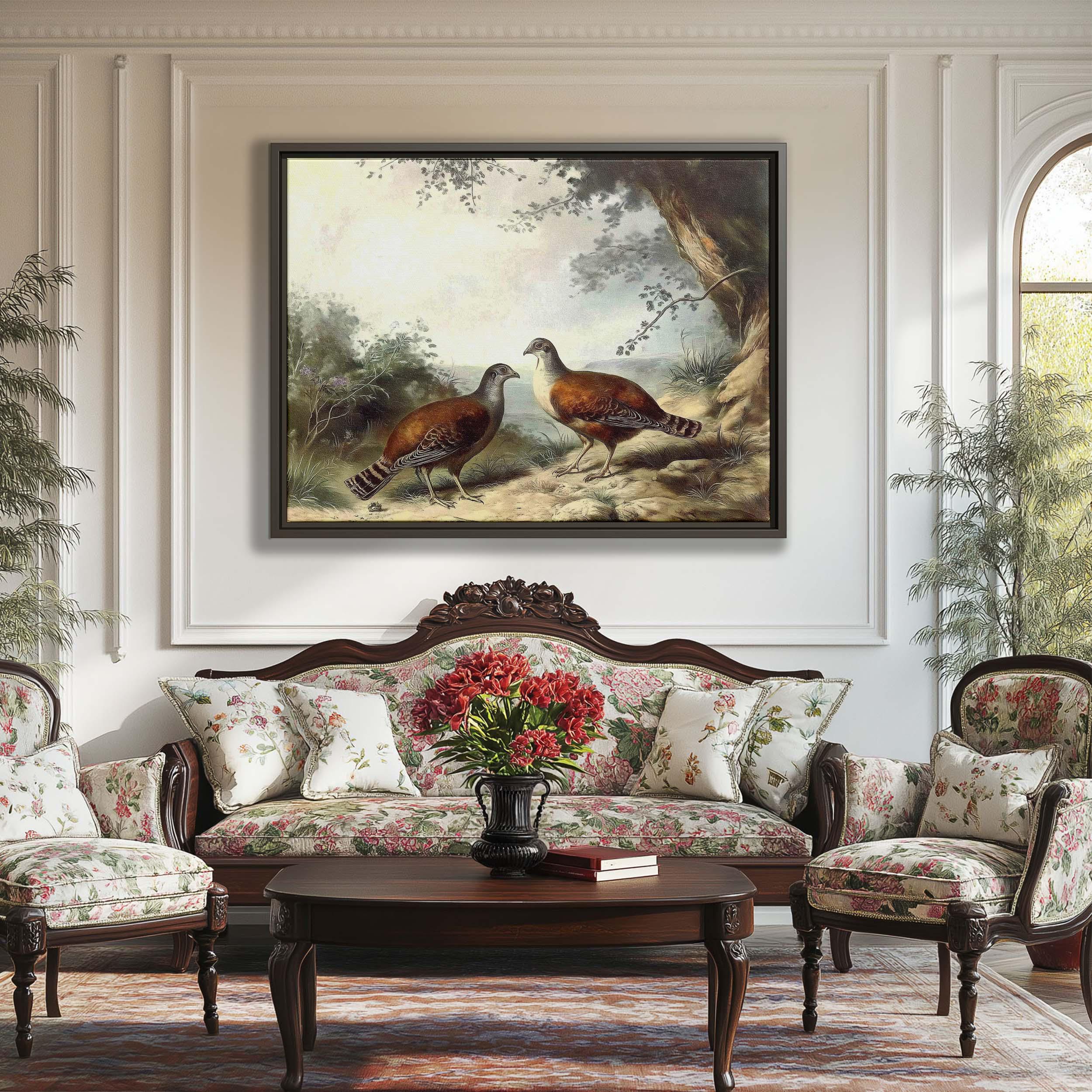 Vintage Pheasant Bird Wall Art Nature Canvas Print Wildlife Painting ...