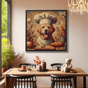 Lab Labrador Dog Baker Portrait Artwork Canvas Print Wall Art Kitchen ...
