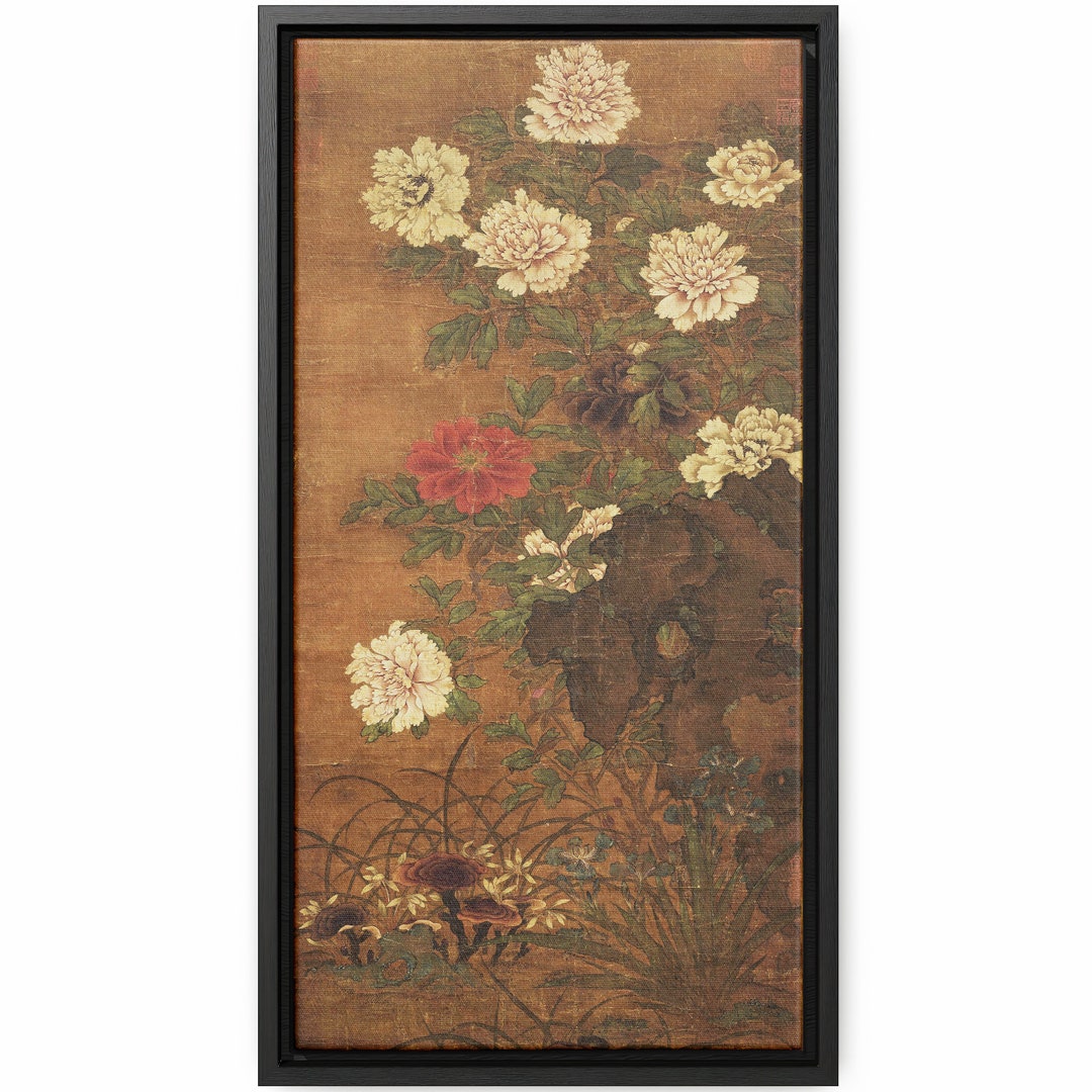 Ancient Chinese Painting Artwork Wall Art Decor Canvas Print Gift Peony ...