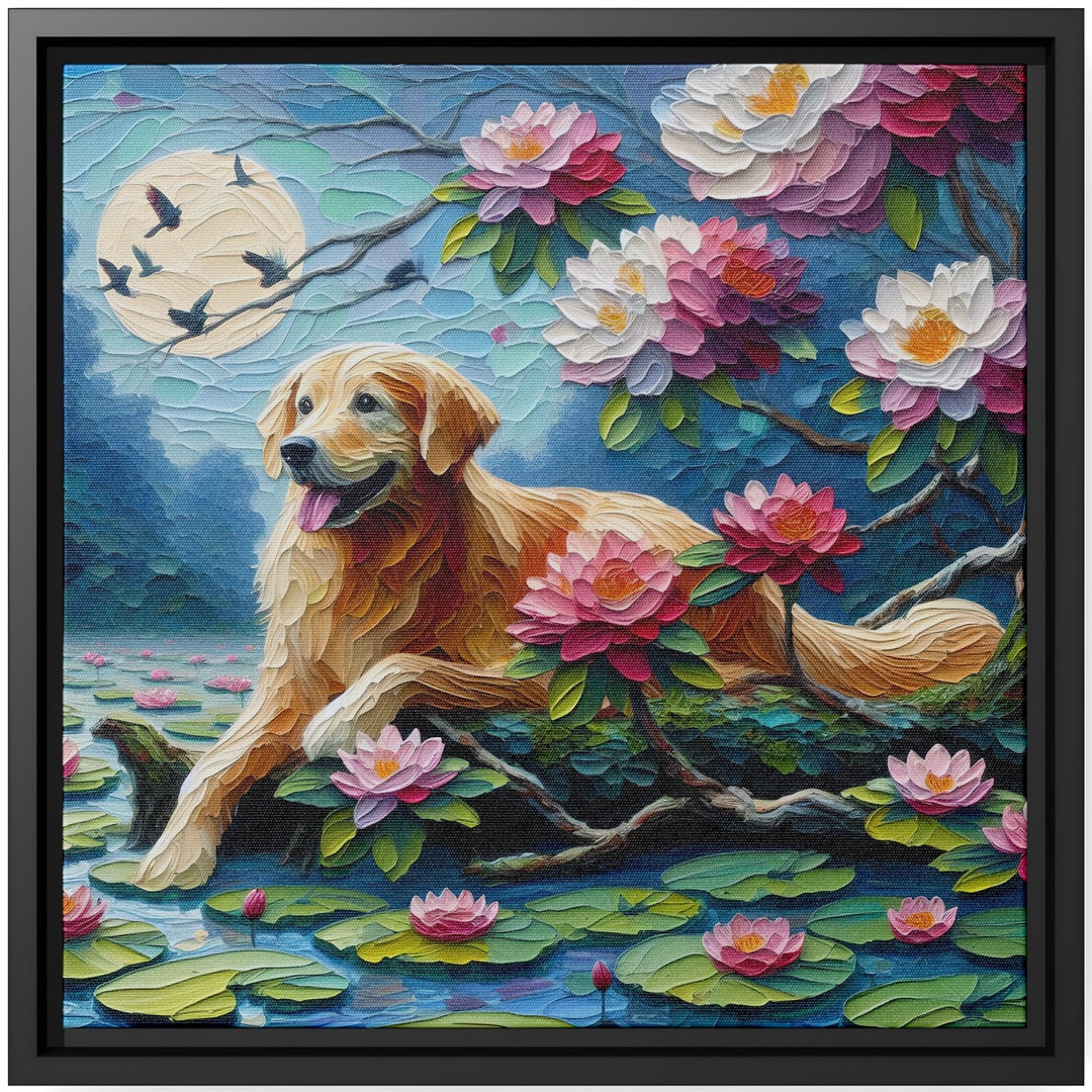 Golden Retriever Cute Dog Wall Art Decor Canvas Print Oil Painting Gift ...