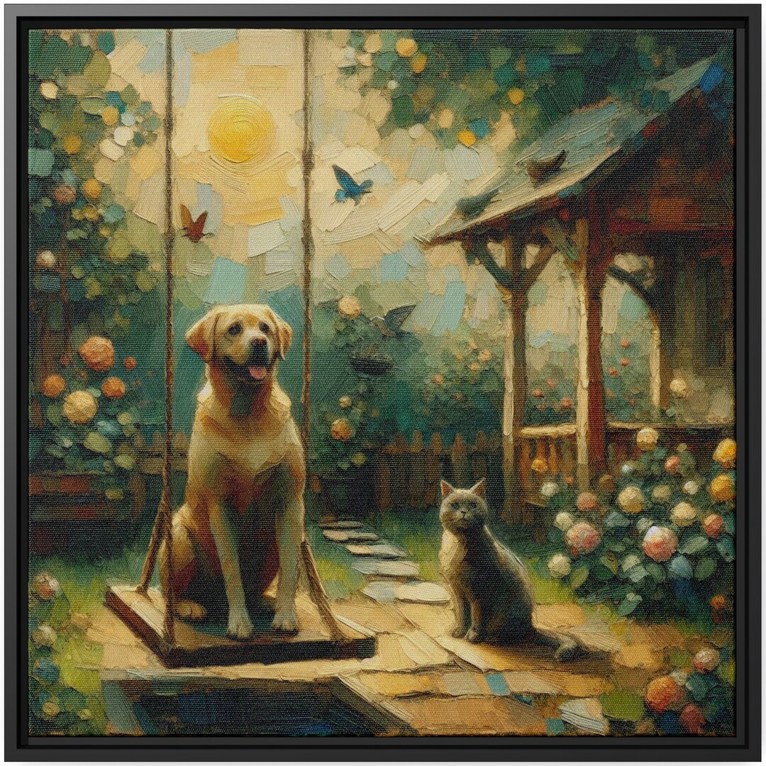 Lab Labrador Dog Portrait Oil Painting Print Artwork Canvas Wall Art ...