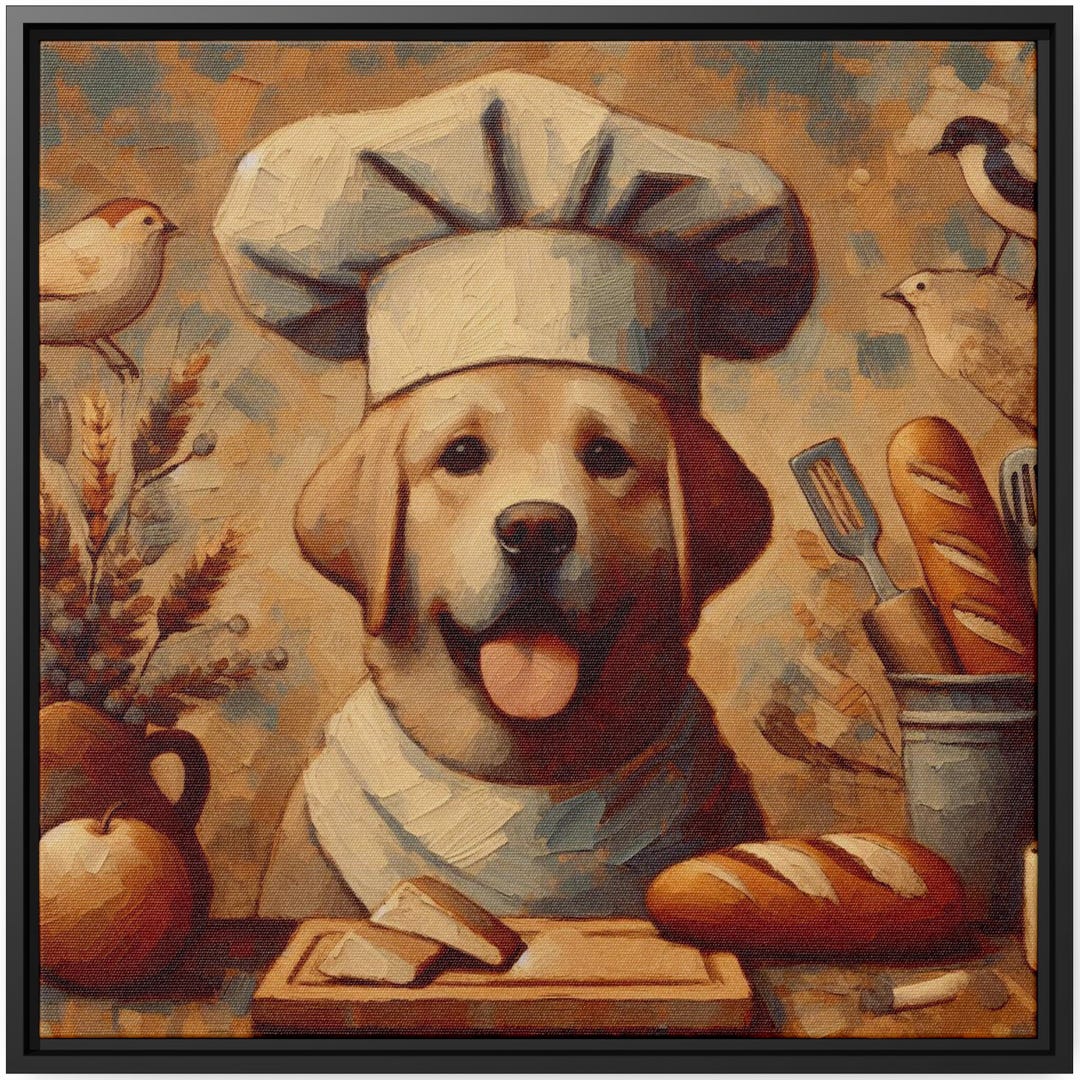 Lab Labrador Dog Baker Portrait Artwork Canvas Print Wall Art Kitchen ...