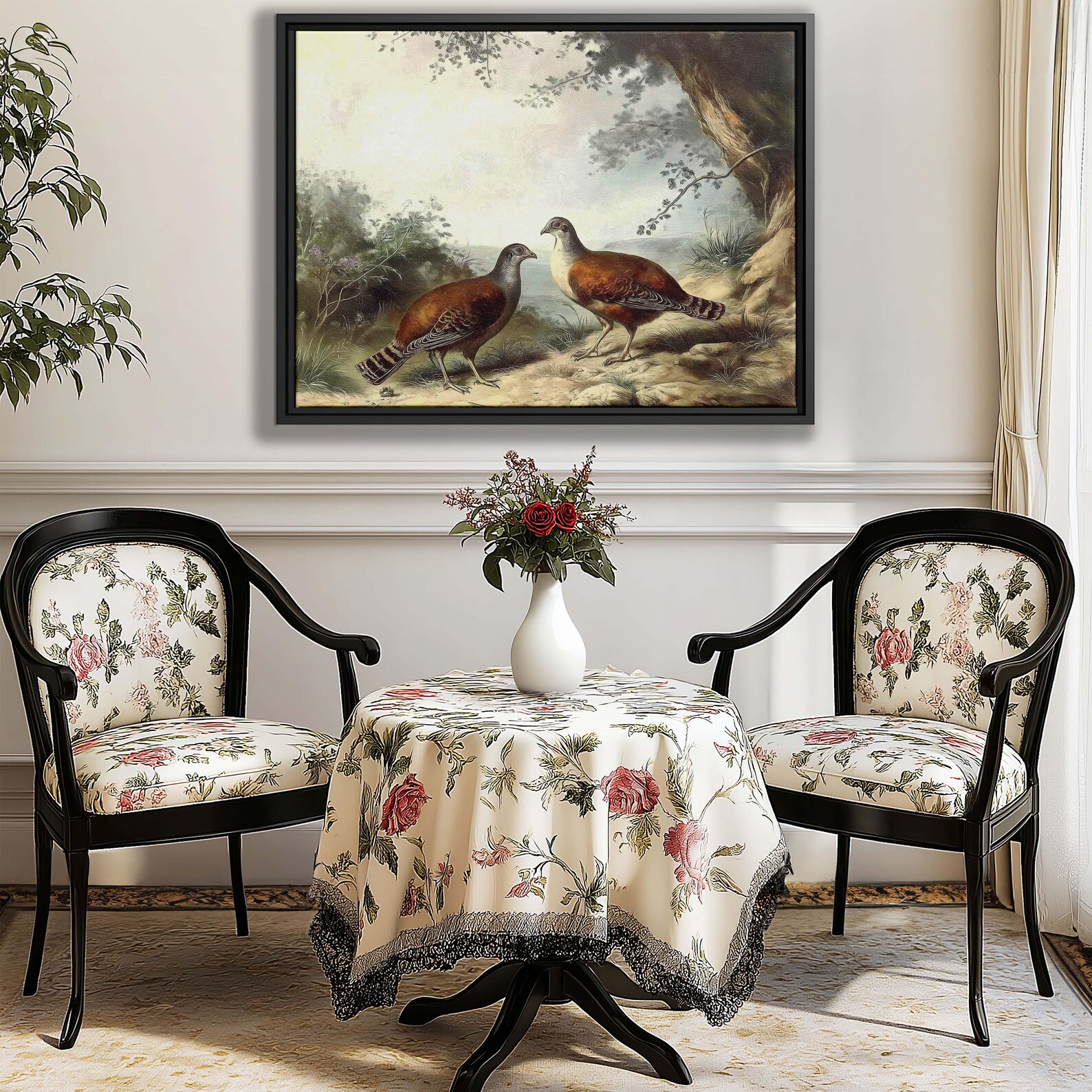 Vintage Pheasant Bird Wall Art Nature Canvas Print Wildlife Painting ...