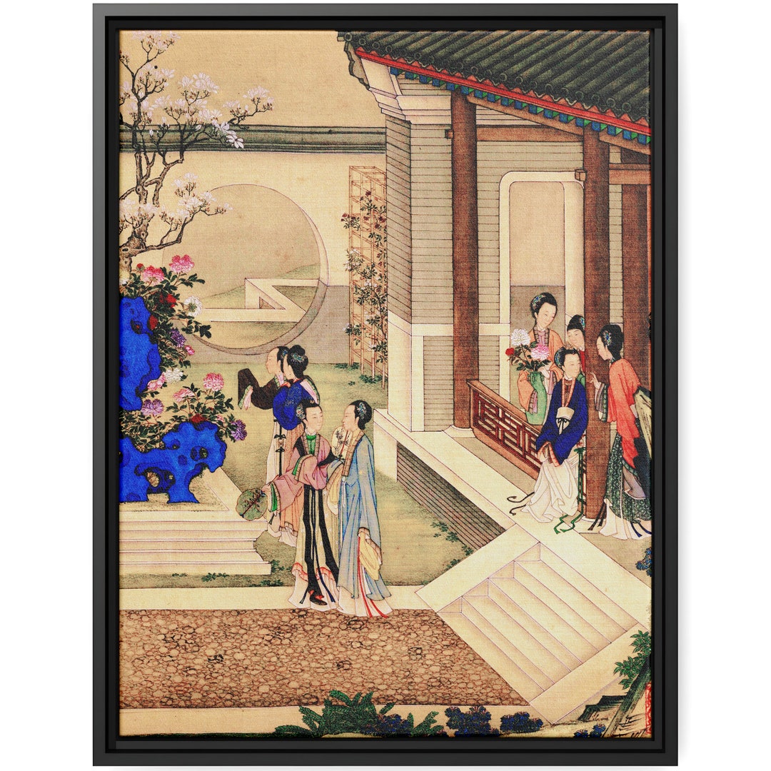 Ancient Chinese Painting Artwork Court Women Wall Art Decor Canvas ...