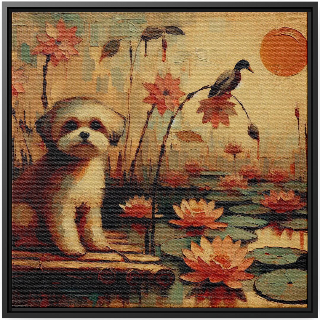 Bichon Frise Wall Art Oil Painting Canvas Print Cute Dog Portrait ...
