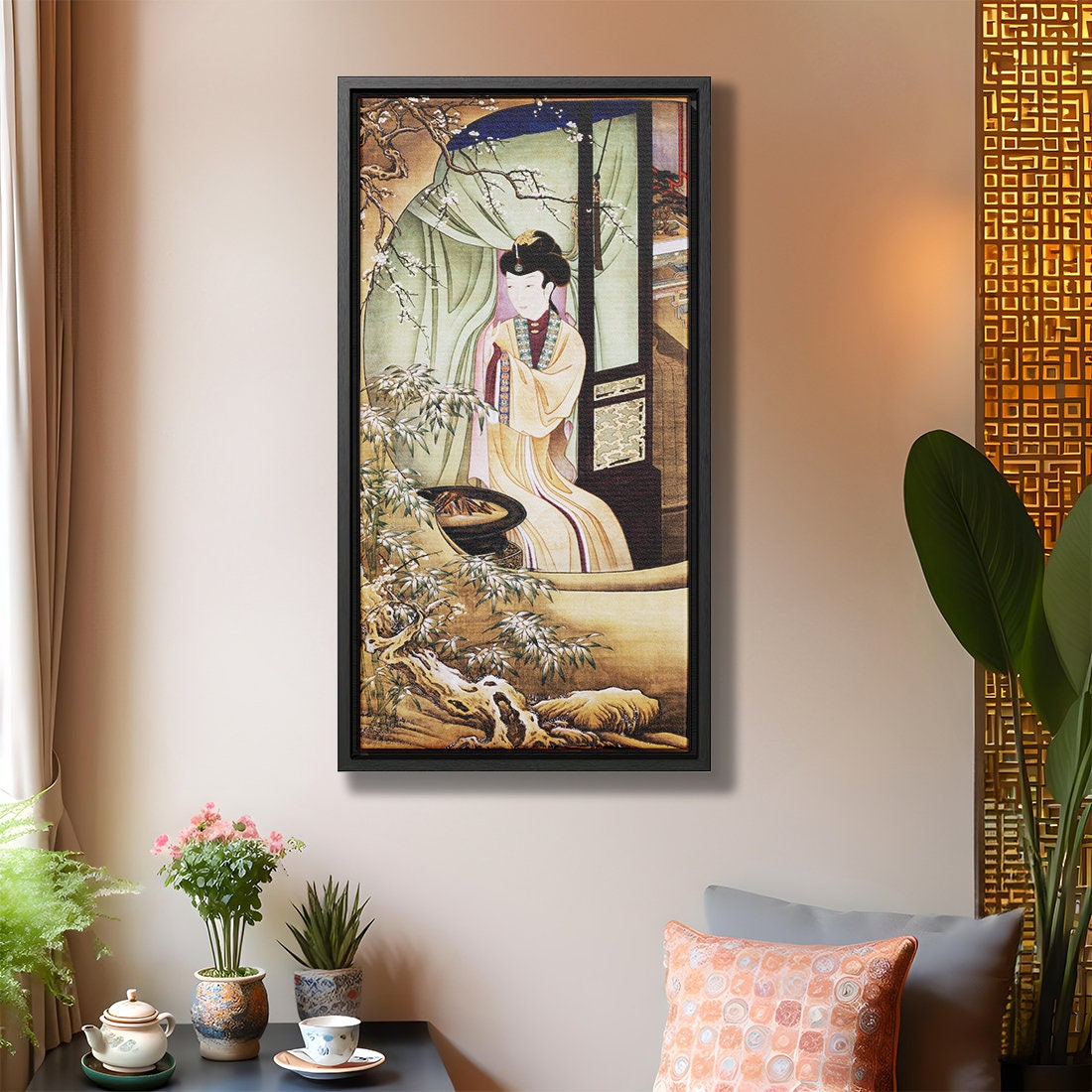 Chinese Painting Court Lady Women Beauty Wall Art Decor Canvas Print ...