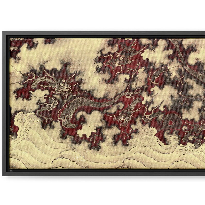 Ancient Chinese Dragon Painting Artwork Wall Art Feng Shui Decor Canvas ...