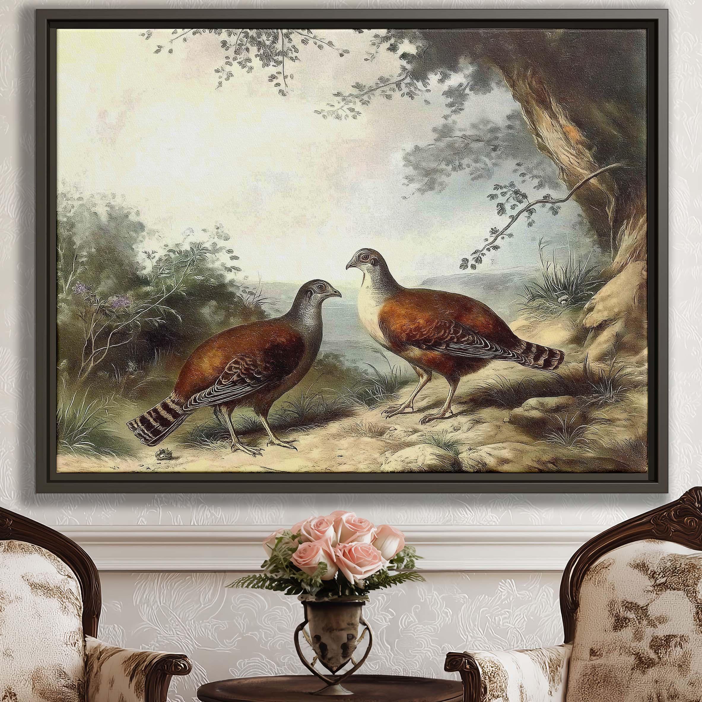 Vintage Pheasant Bird Wall Art Nature Canvas Print Wildlife Painting ...