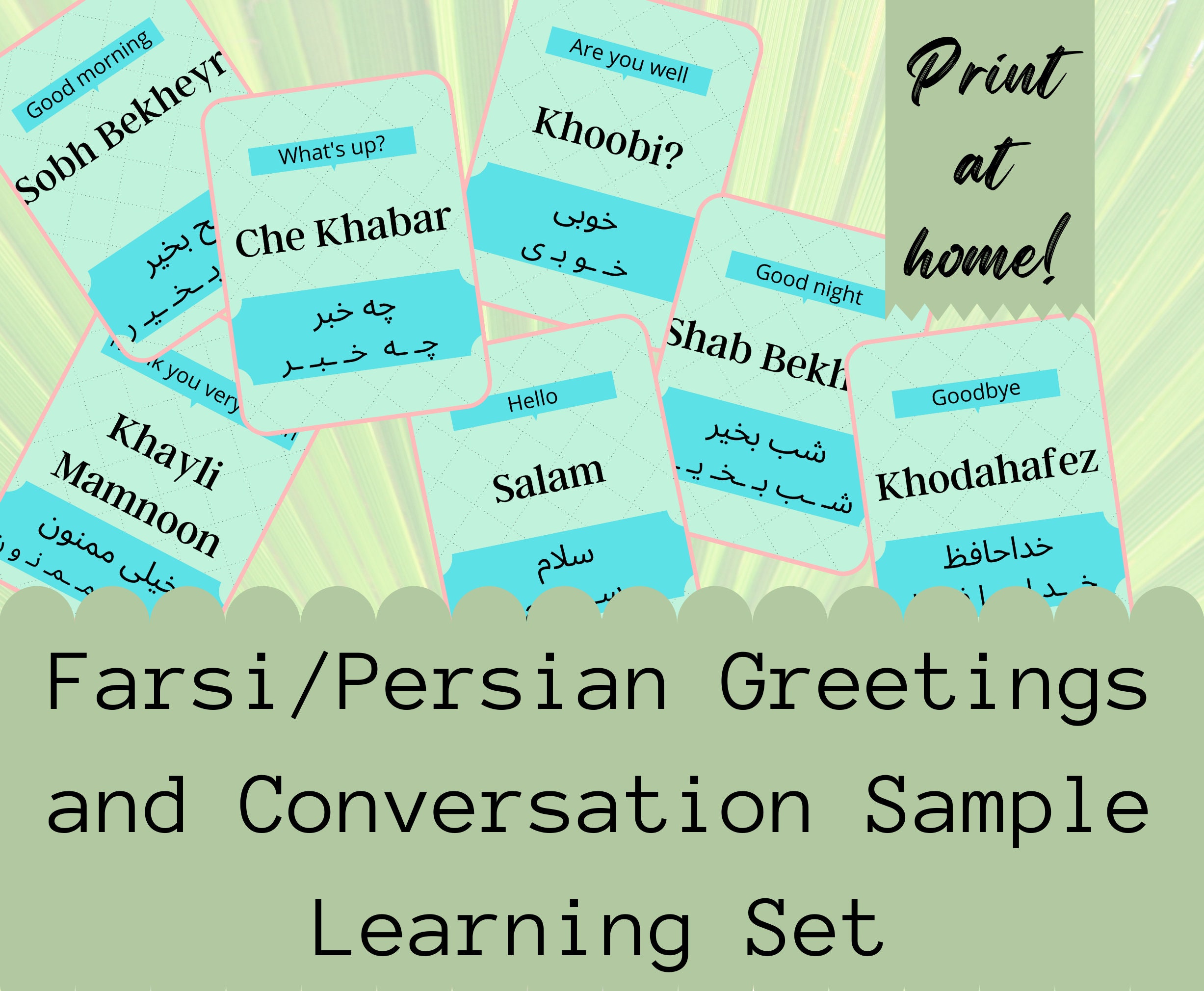 Farsi/persian Greetings and Conversation Learning Set - Etsy Australia