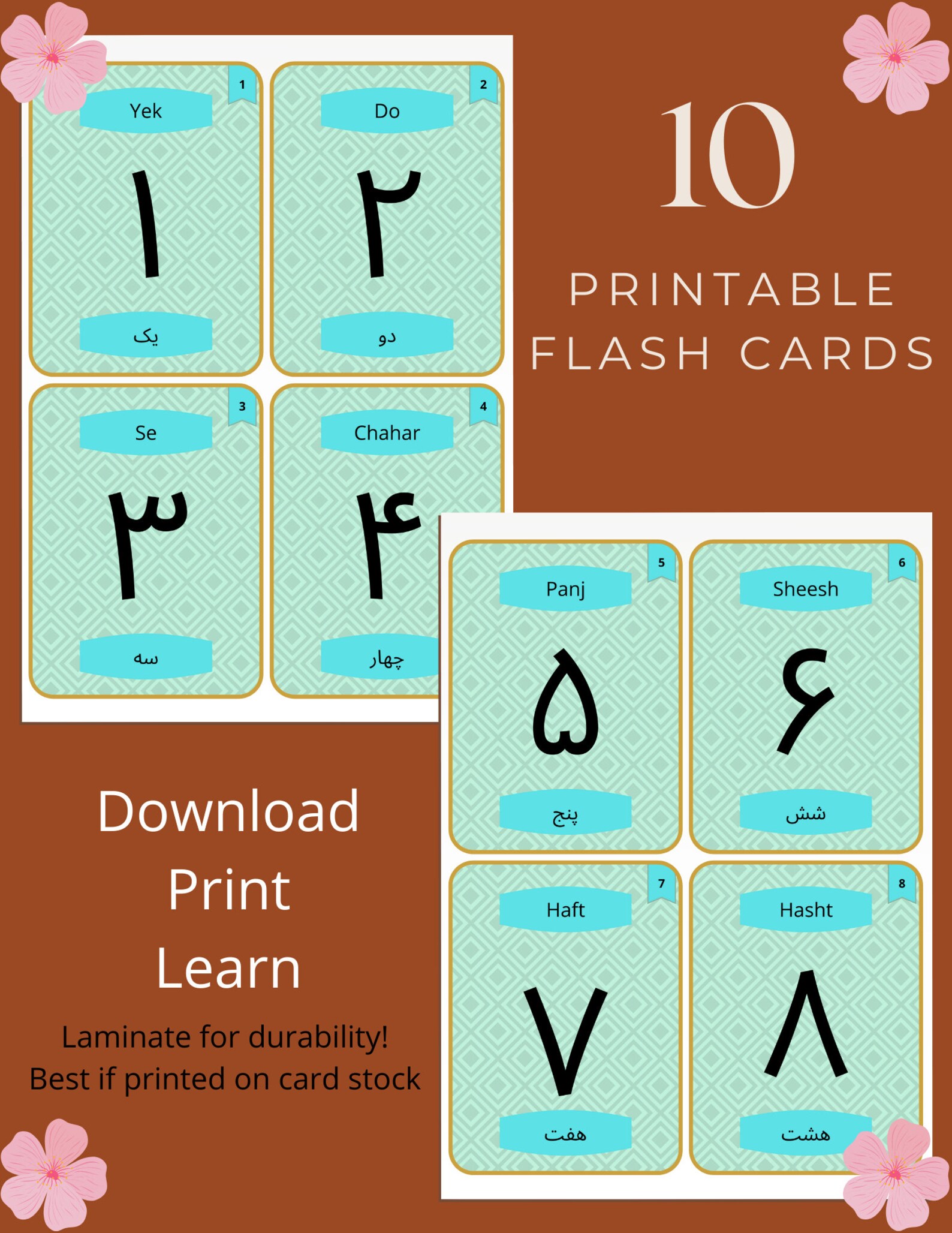 Farsi/persian Number Learning Set - Etsy Australia