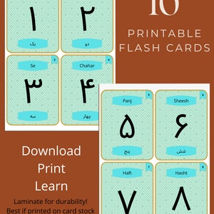 Farsi/persian Number Learning Set - Etsy