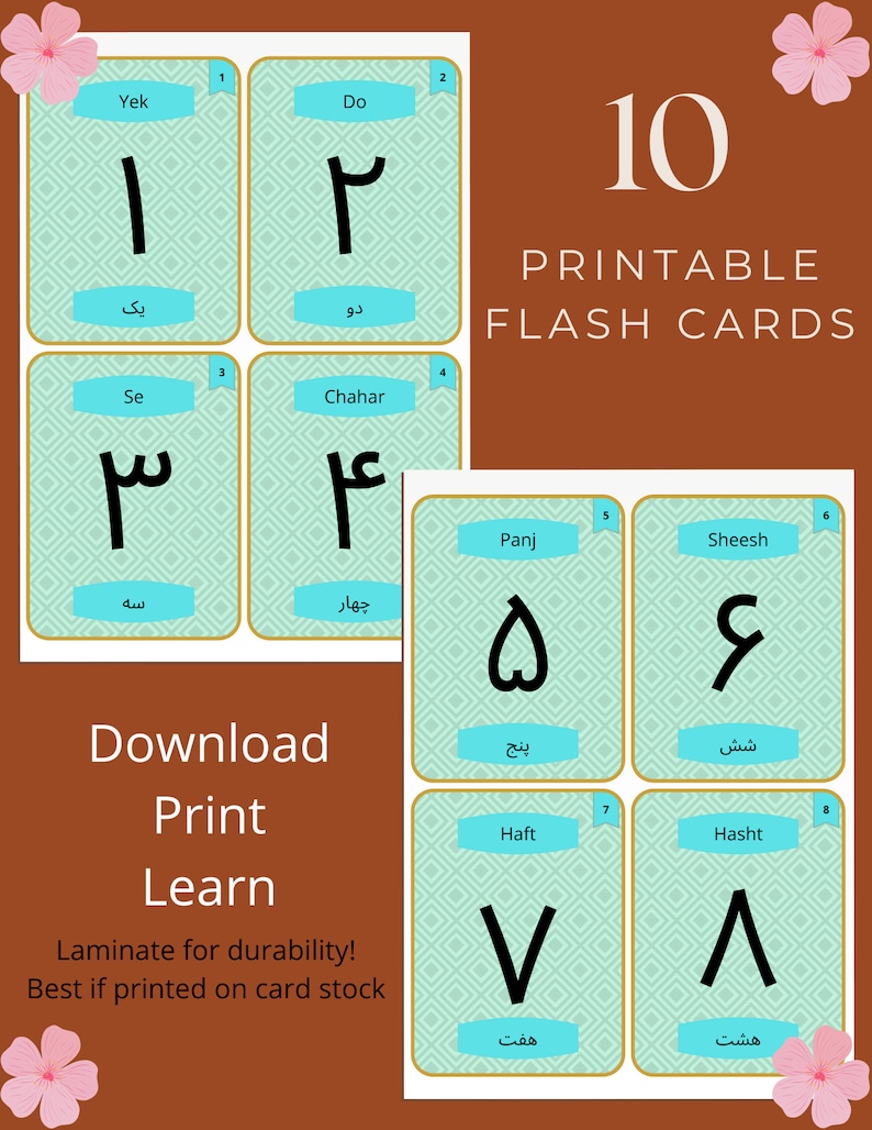 Farsi/persian Number Learning Set - Etsy