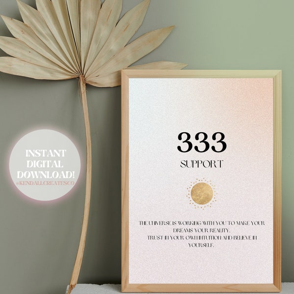 Angel Number Poster 333 - Etsy Canada