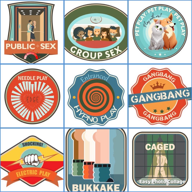 Kinky Merit Badges Sticker Bundle Pack, Contains 21 Designs - ADULTS ONLY - Etsy