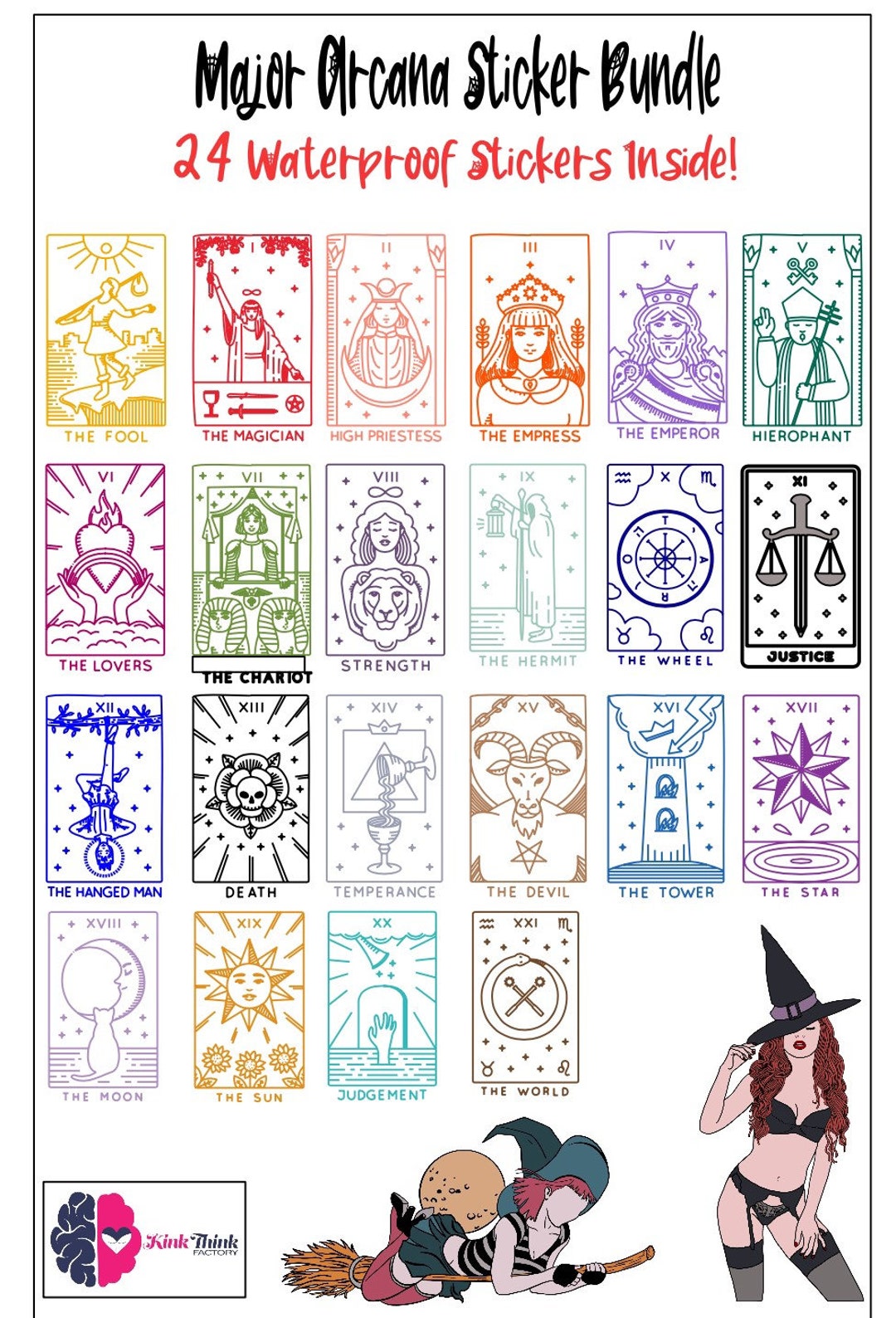 Major Arcana Tarot Stickers - Etsy
