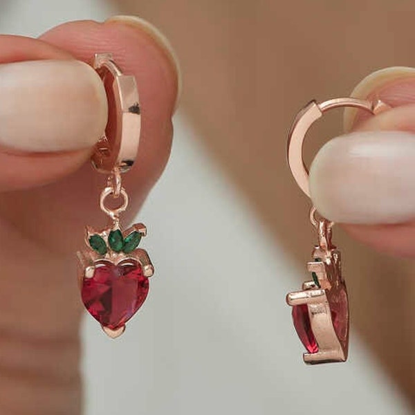 Strawberry Earrings - Etsy