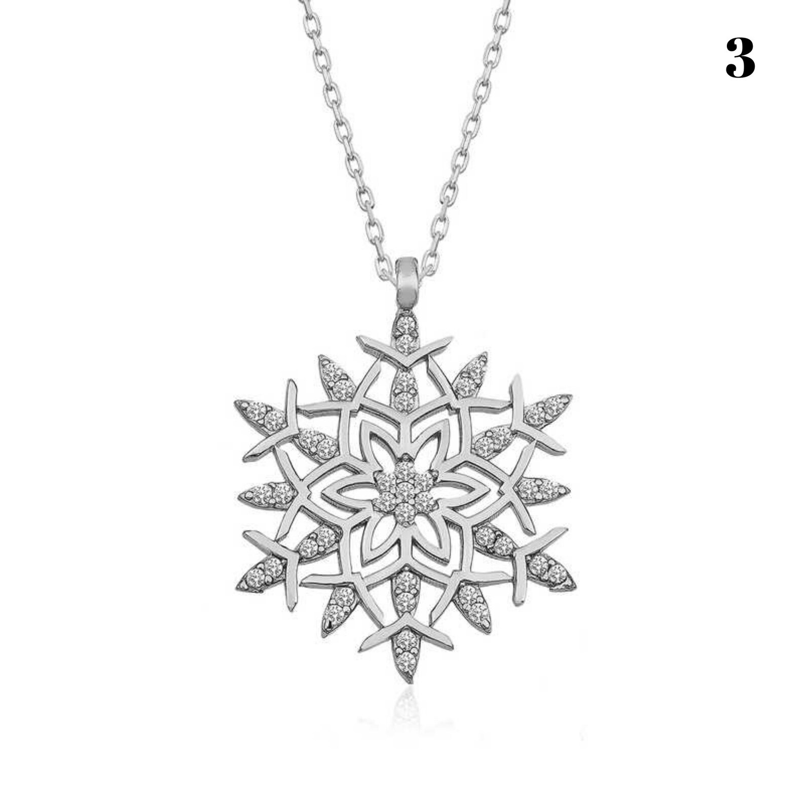 Silver Snowflake Necklace Snowflake Pendant Snowflake - Etsy