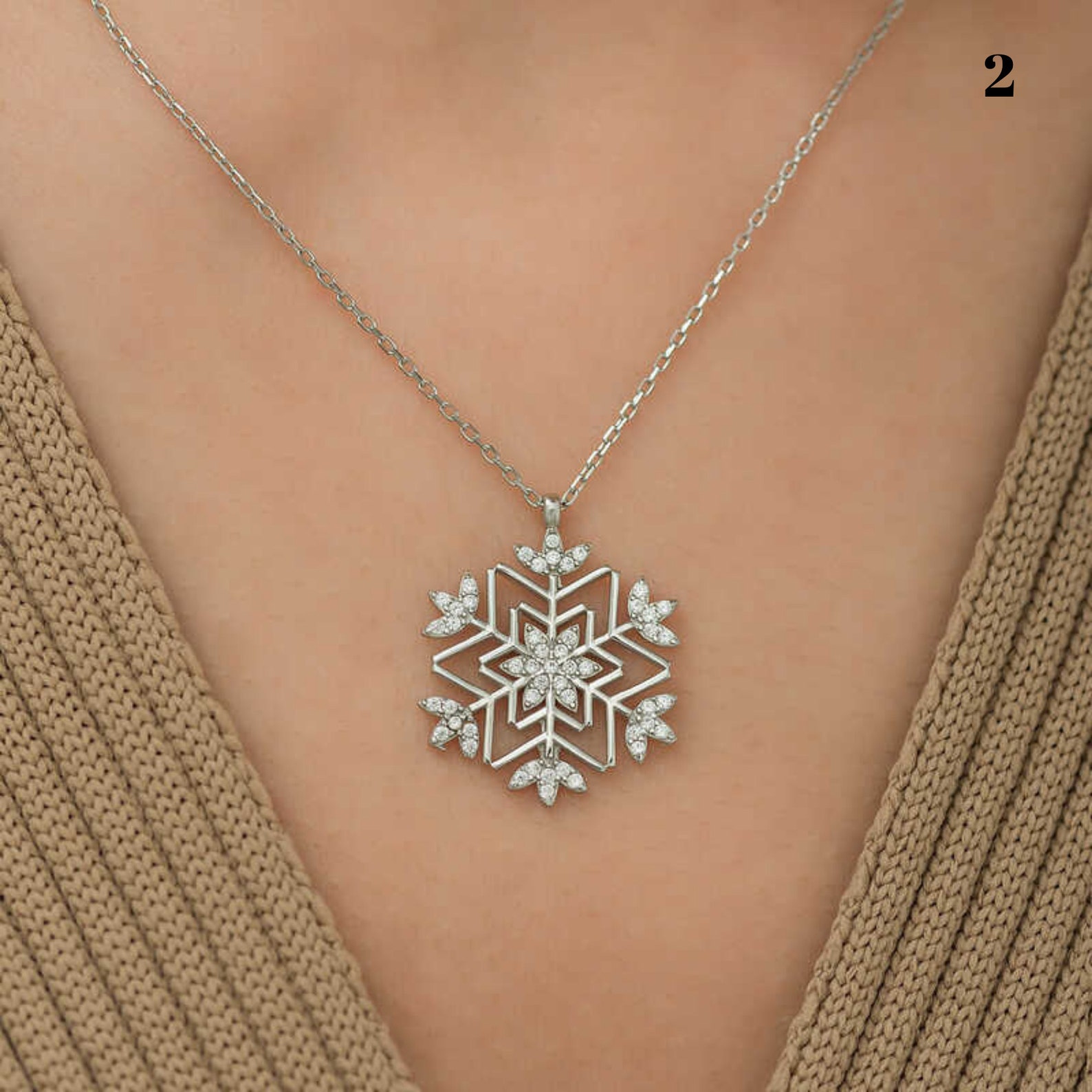Silver Snowflake Necklace Snowflake Pendant Snowflake - Etsy