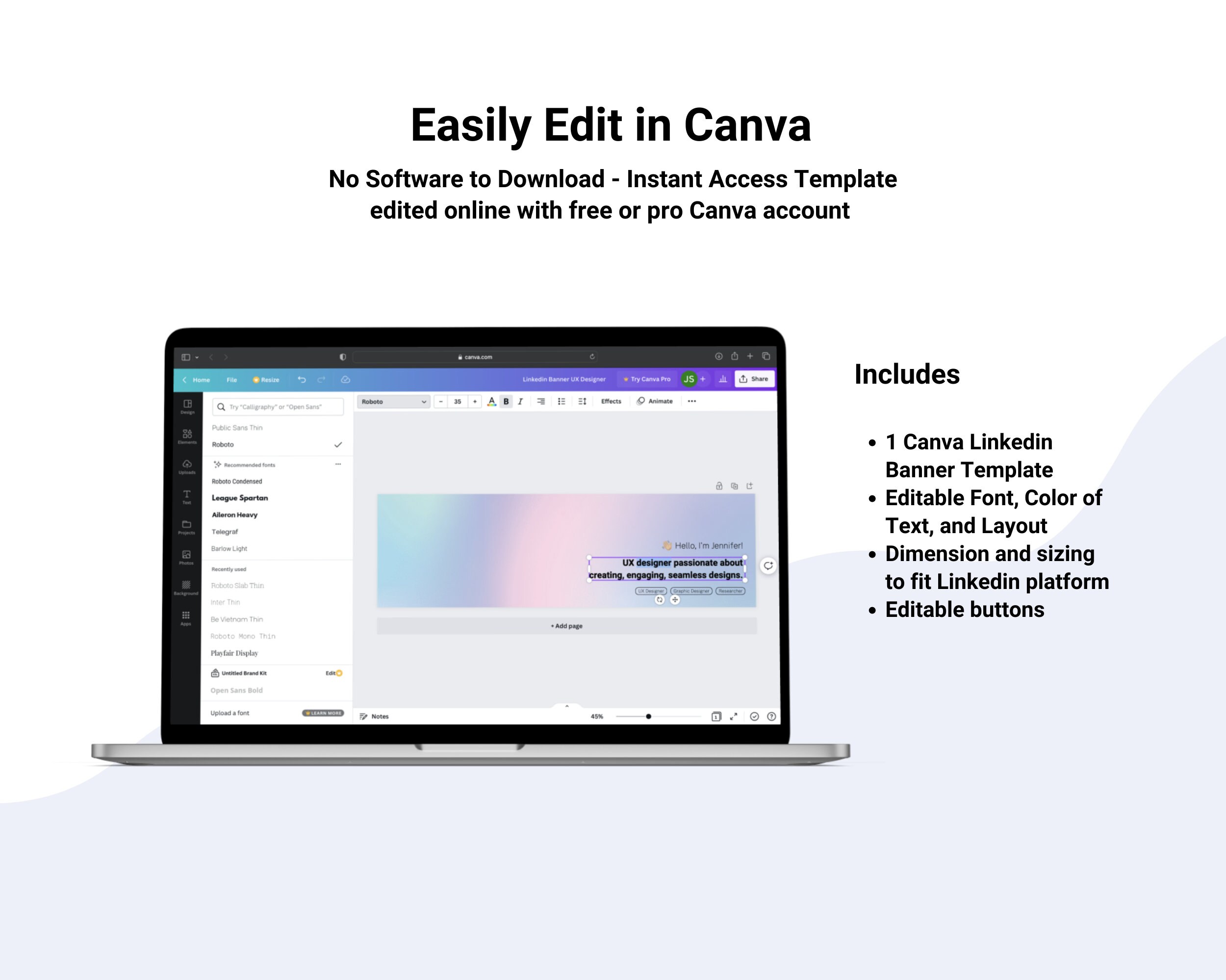 Linkedin Banner Canva, UX Designer Linkedin Banner, Linkedin Branding ...