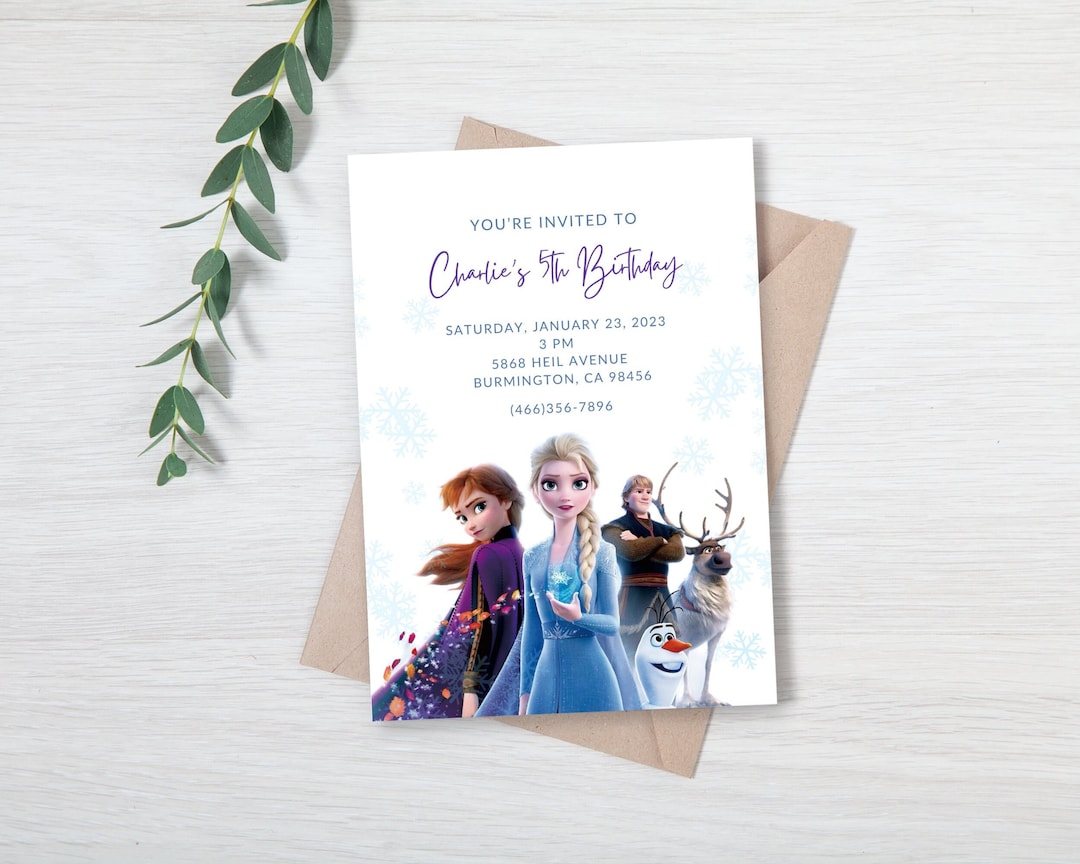Frozen Birthday Invitation | Kids Birthday Invitation | Editable Frozen ...