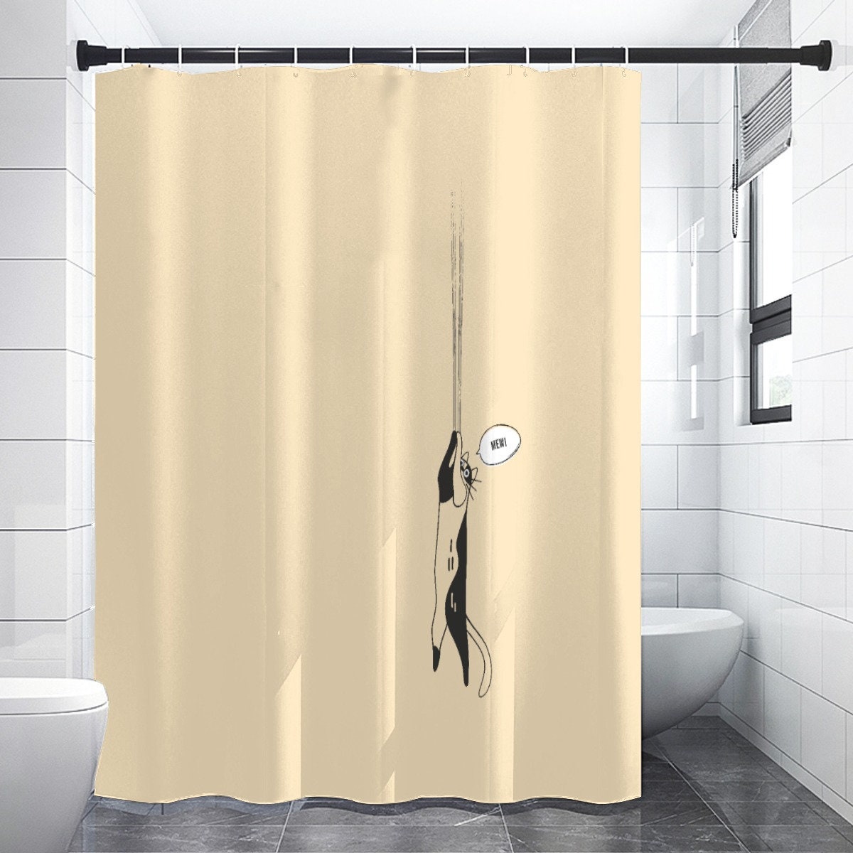 Mew! Shower Curtain - Funny Shower Curtain, Funny Bathroom Decor, Funny ...