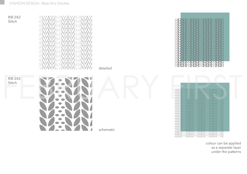Basic Knit Stitches Library for Adobe Illustrator - Etsy