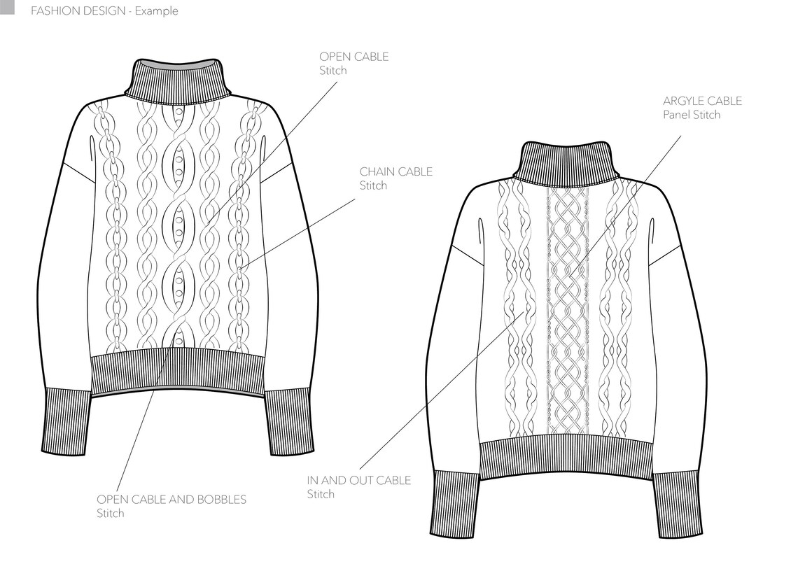 Cable Knit Stitches PART 2 Library for Adobe Illustrator - Etsy