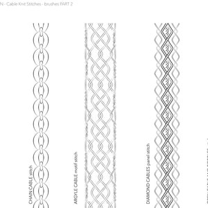 Cable Knit Stitches PART 2 Library for Adobe Illustrator - Etsy