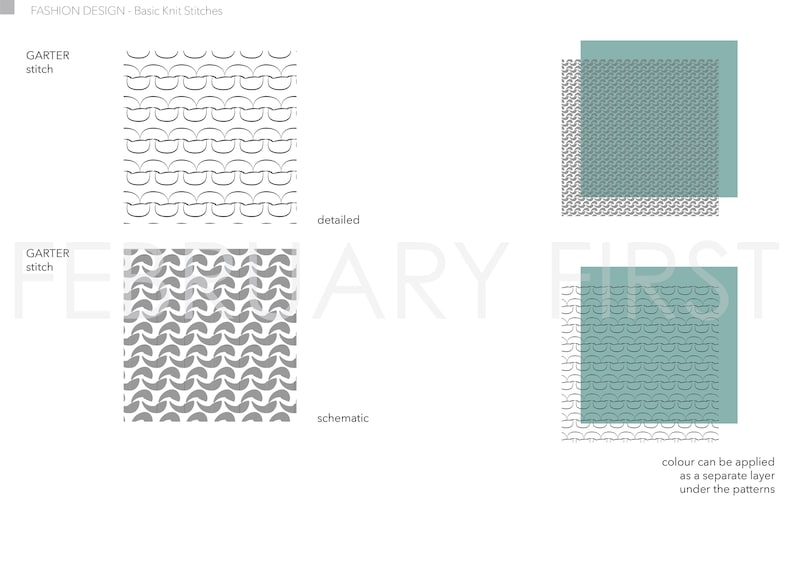 Basic Knit Stitches Library for Adobe Illustrator - Etsy