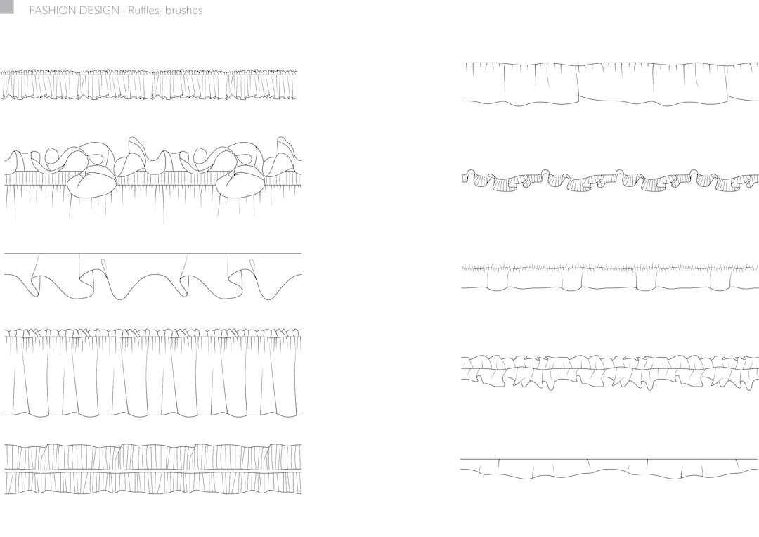 Vector Ruffles Library for Adobe Illustrator - Etsy
