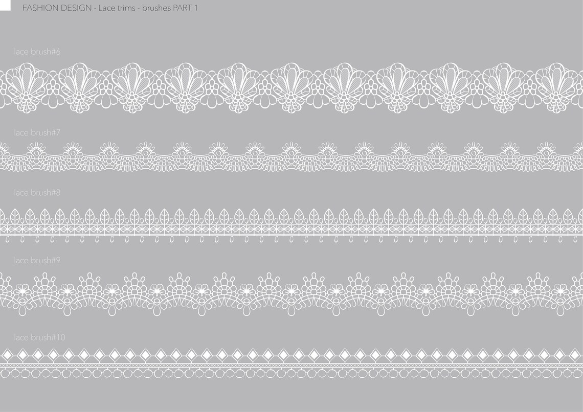 Vector Lace Trims Library for Adobe Illustrator PART 1 - Etsy