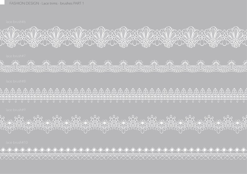 Vector Lace Trims Library for Adobe Illustrator PART 1 - Etsy