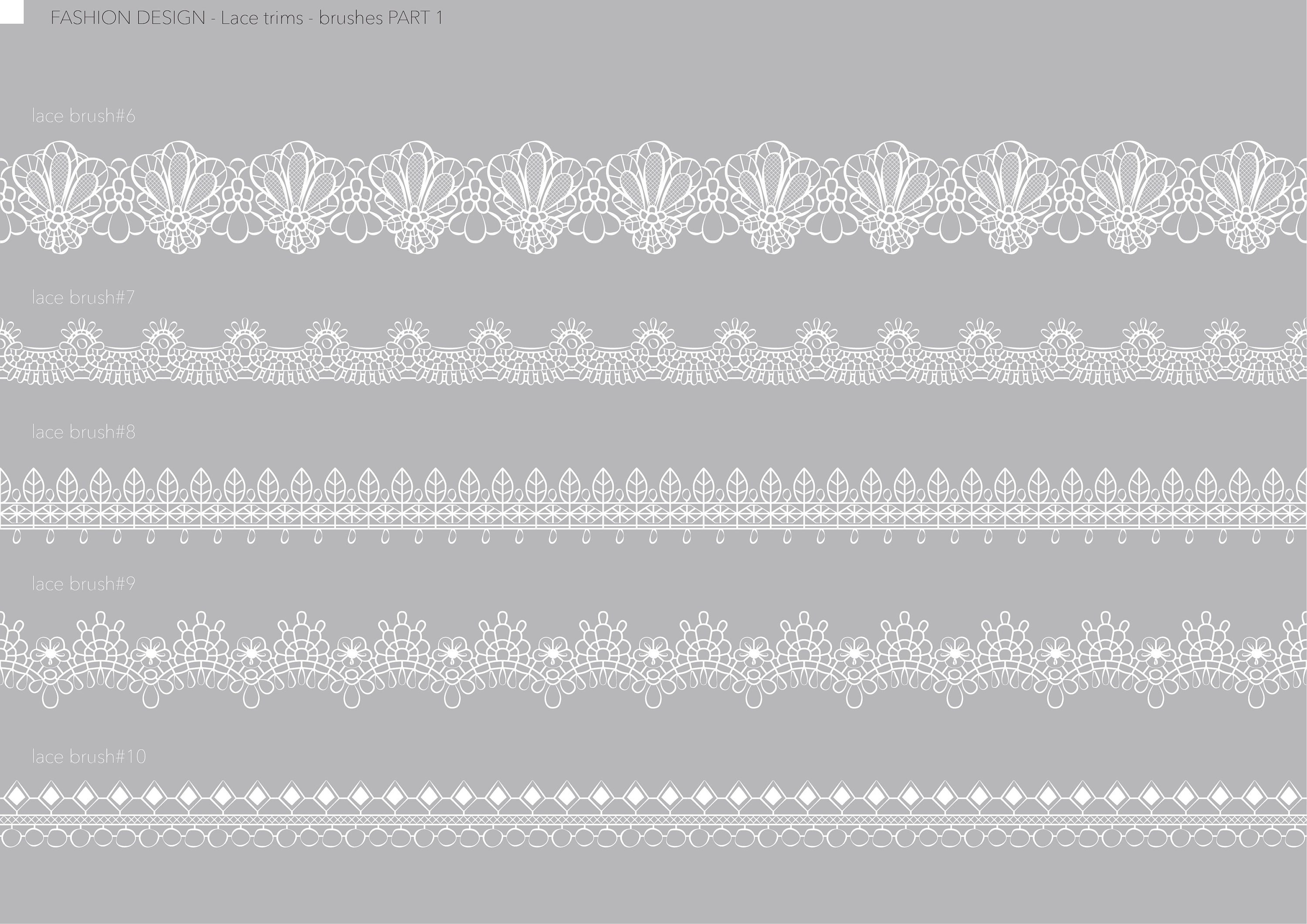 Vector Lace Trims Library for Adobe Illustrator PART 1 - Etsy