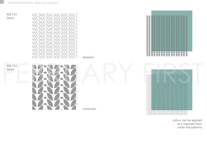Basic Knit Stitches Library for Adobe Illustrator - Etsy