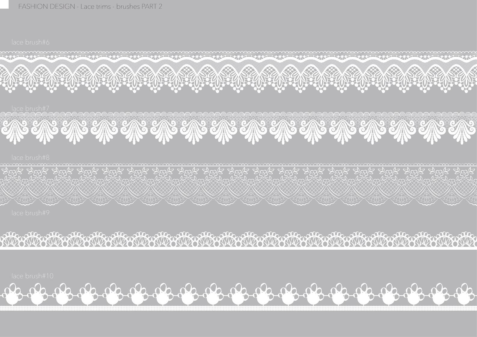 Vector Lace Trims Library for Adobe Illustrator PART 2 - Etsy