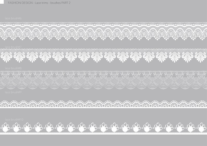 Vector Lace Trims Library for Adobe Illustrator PART 2 - Etsy