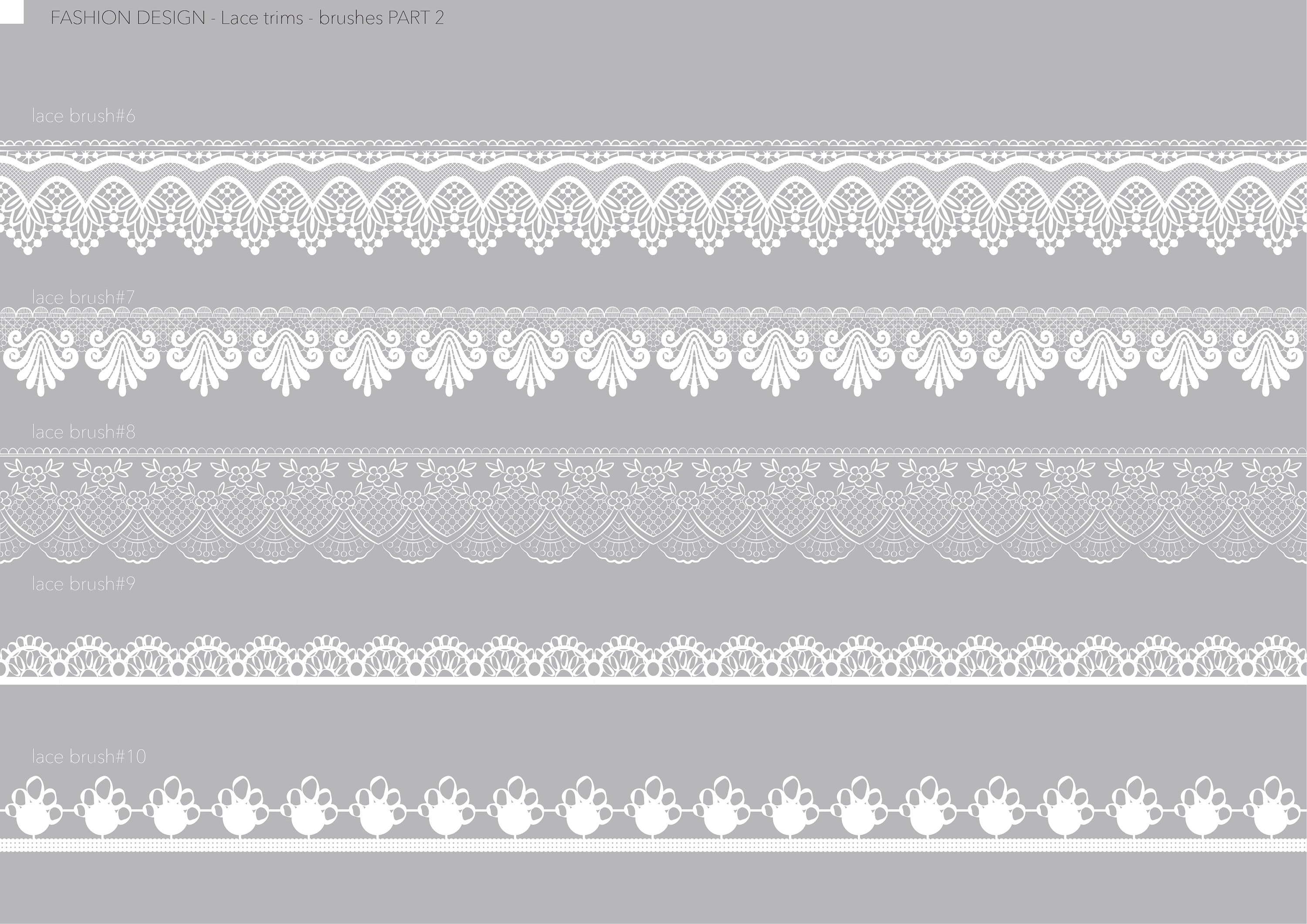 Vector Lace Trims Library for Adobe Illustrator PART 2 - Etsy