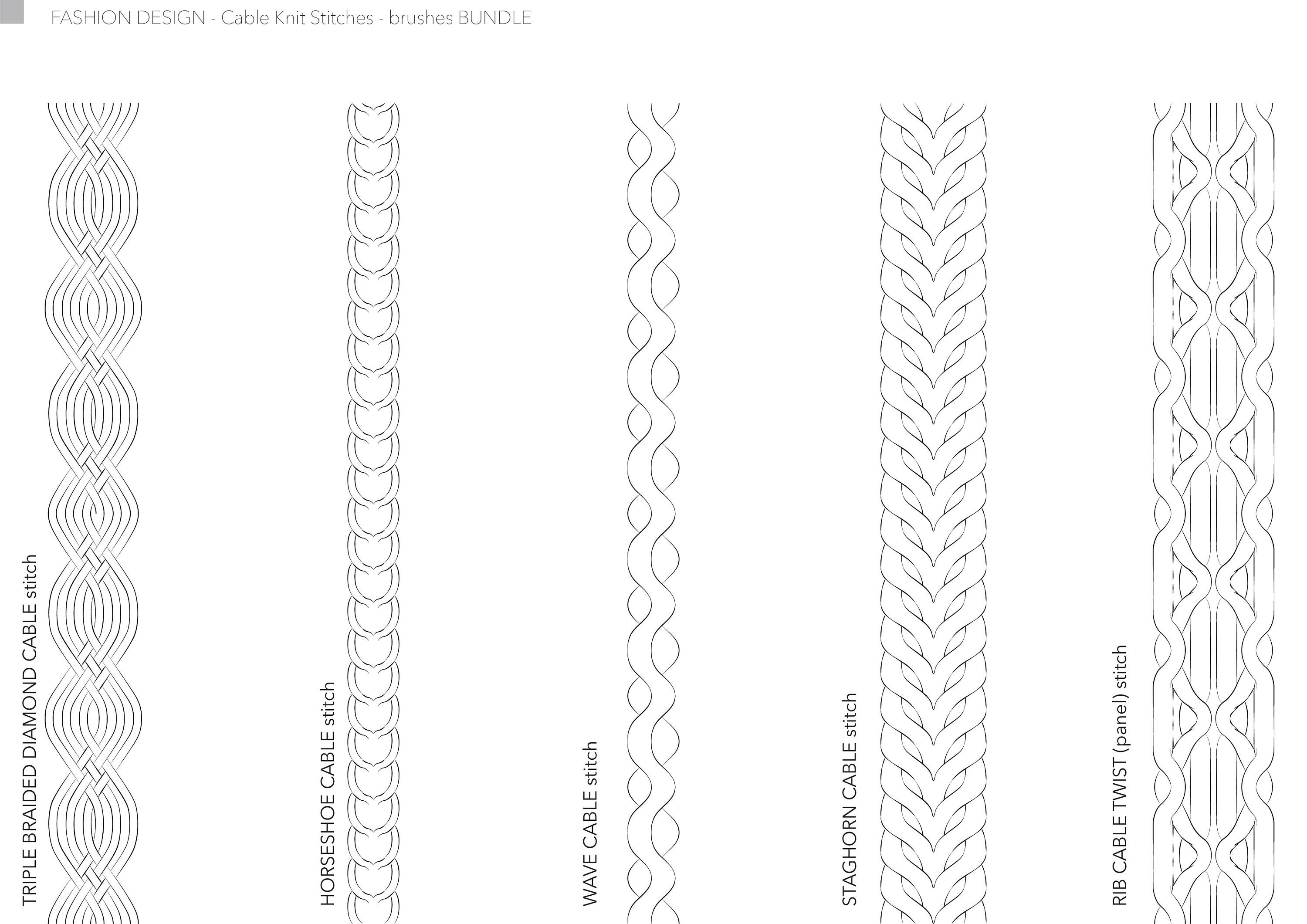 Cable Knit Stitches BUNDLE Library for Adobe Illustrator - Etsy