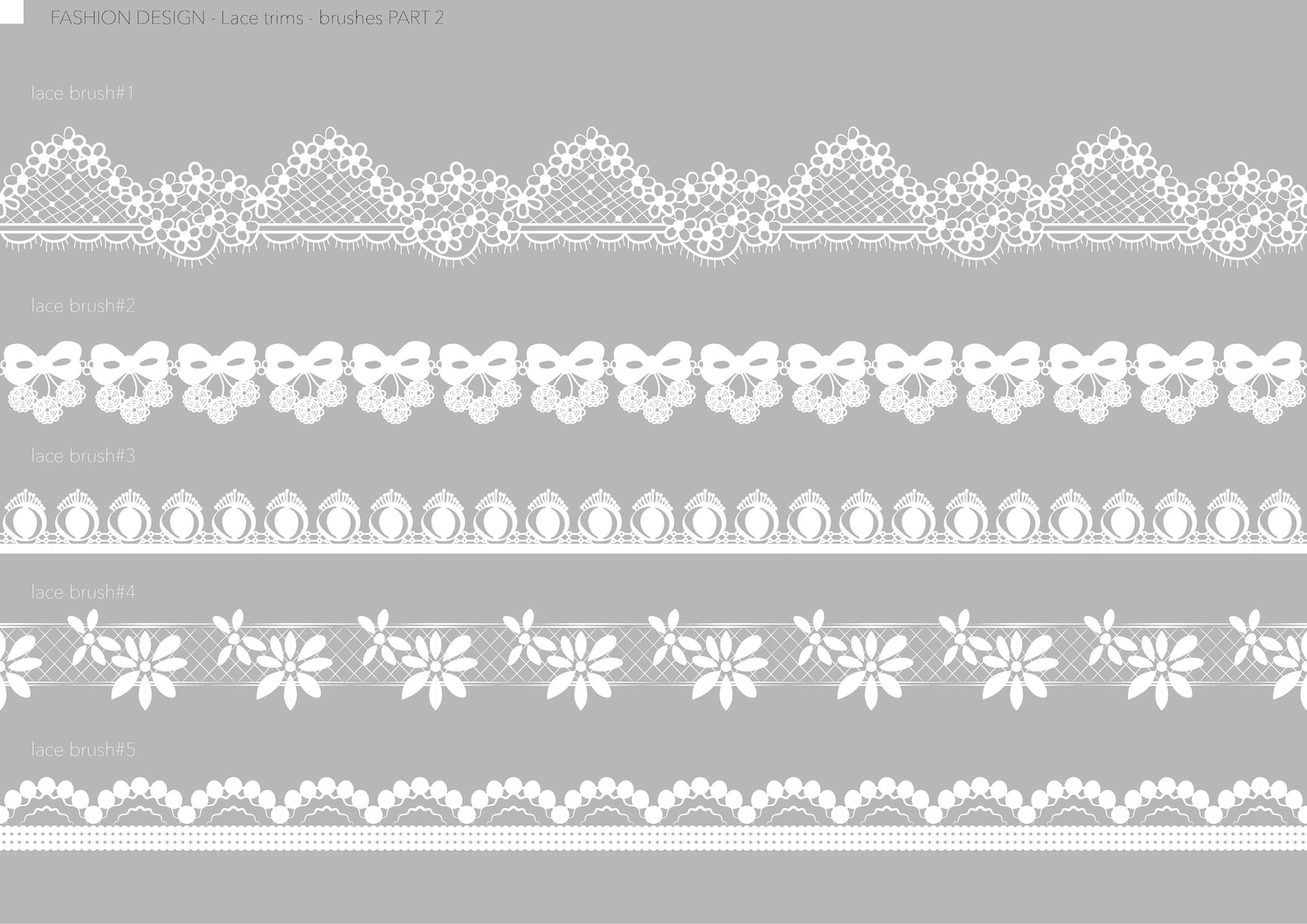 Vector Lace Trims Library for Adobe Illustrator PART 2 - Etsy
