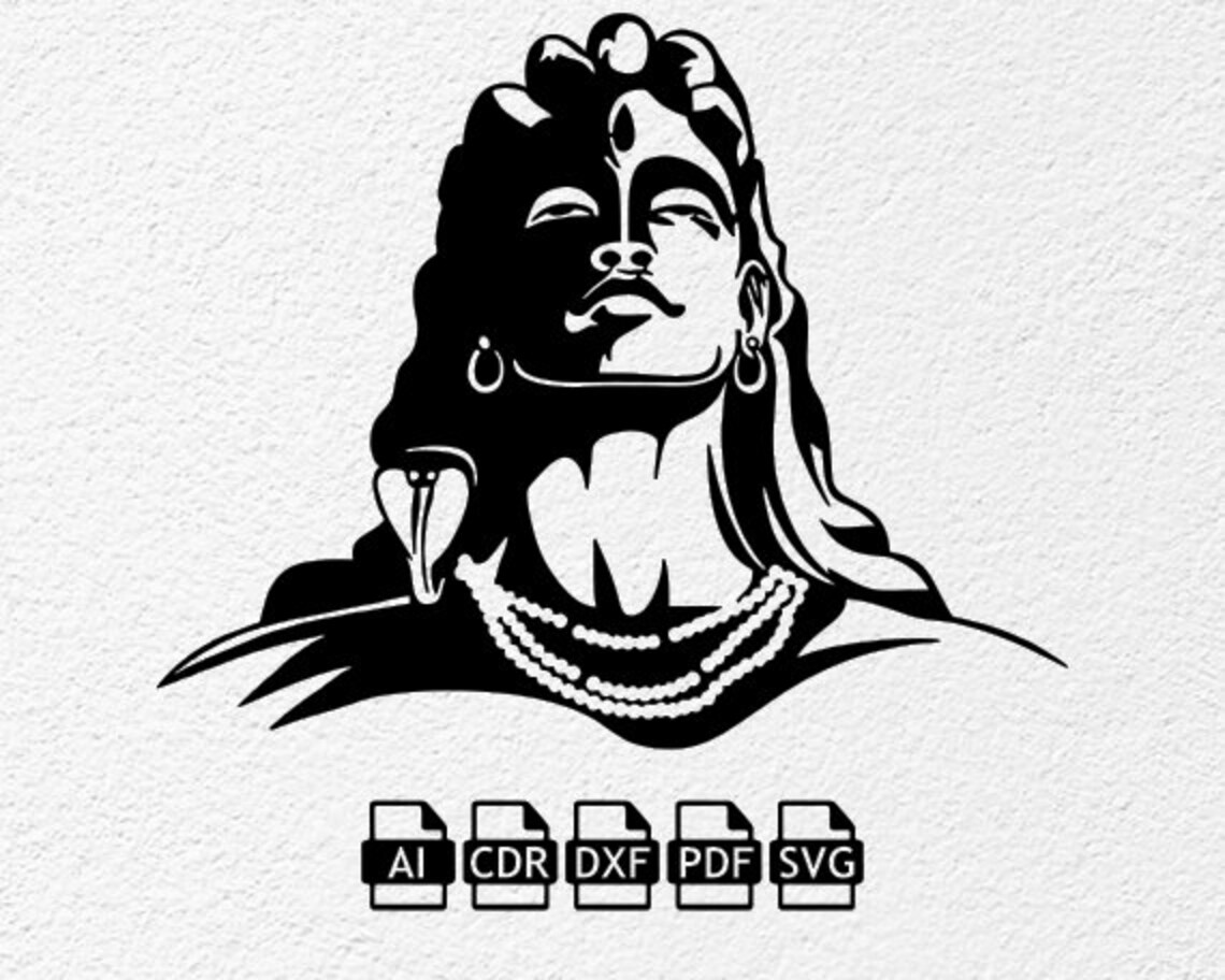 Lord Shiva Decor laser cut svg dxf files wall sticker | Etsy