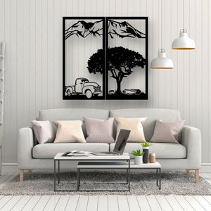 Mountain Panel Laser Cut Svg Dxf Files Wall Sticker Engraving - Etsy