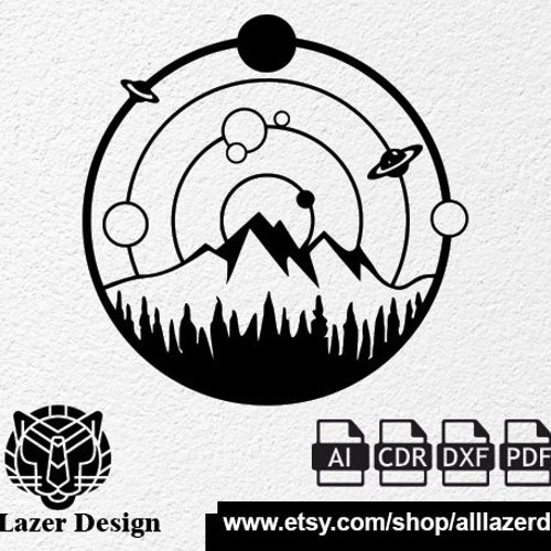 Star Design Laser Cut Svg Dxf Files Wall Sticker Engraving - Etsy